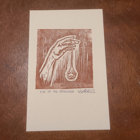Hand Crafted | Art | Eye Of The Beholder Handmade Linocut Print | Poshmark